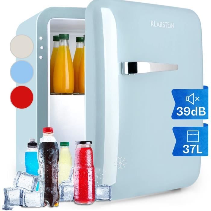 KLARSTEIN Auey Retro Mini Frigo et Congelateur de Chambre, Mini Bar ...