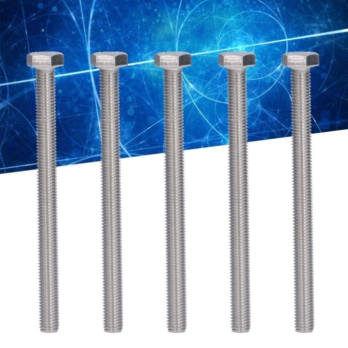 JIA 20 pièces boulon hexagonal filetage grossier vis boulons entièrement filetés acier ...