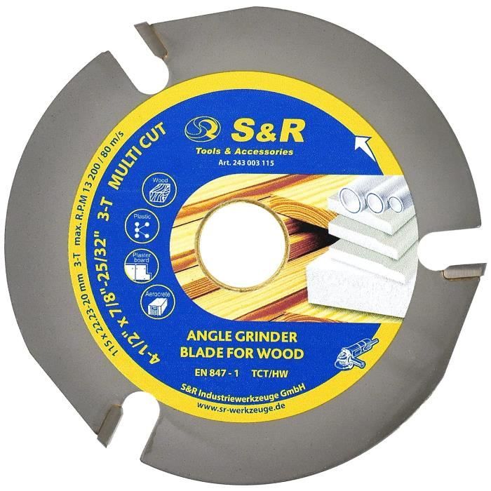 Disque Coupe Bois 115. Lame Scie Circulaire 115Mm Tct 3 Dents En Carbure De Tungstène Pour Bois ...