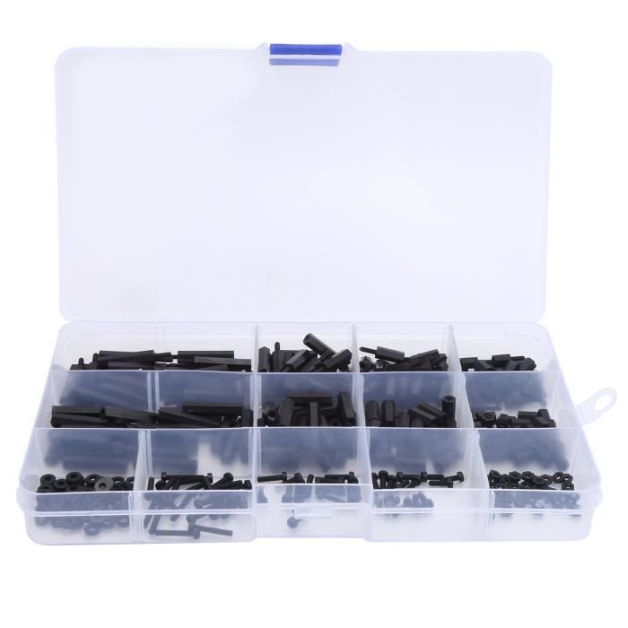 YOSOO Écrou de vis en nylon 320pcs Entretoises Hexagonales M2 en Nylon Mâle à Femelle Vis Écrou ...