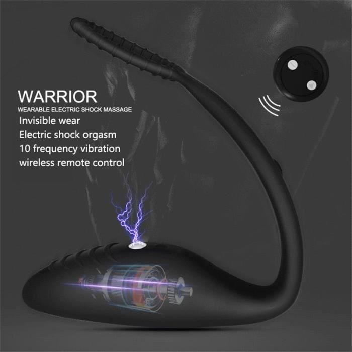 Blue with box -Masseur de Prostate à choc électrique, télécommande sans fil, jouets sexuels Gay ...