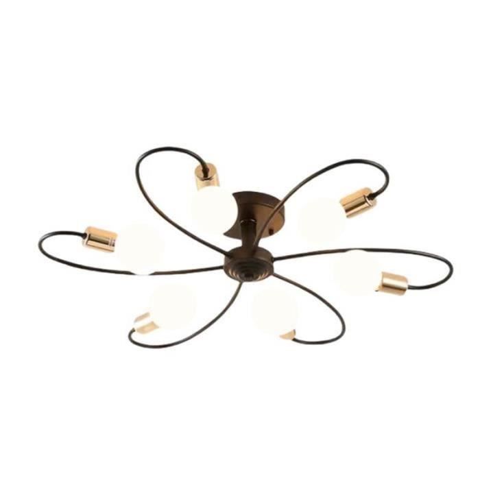 6 Heads Multiple Rod Wrought Iron Ceiling Light for Home Decor E27 ...