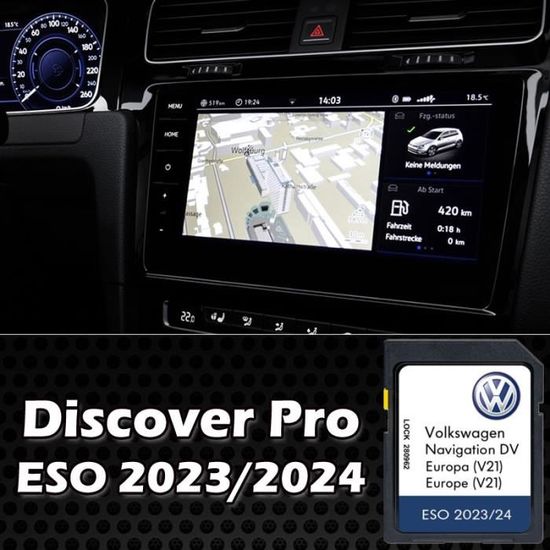 Carte SD Navigation GPS Europe - v21 2023/2024 - compatible avec Volkswagen VW Discovery Pro ...