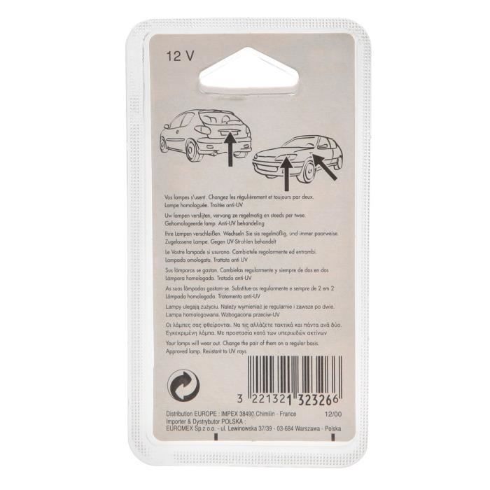 CARTEC Lampes témoin tableau de bord 5W 12V x 2 - Cdiscount Auto