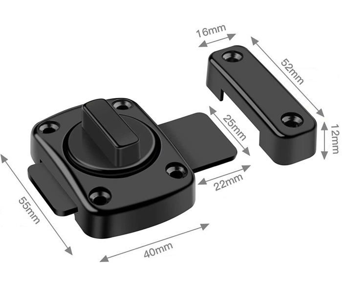 Loquet rotatif salle de bain AIMOONSA en alliage de zinc noir - verrou ...