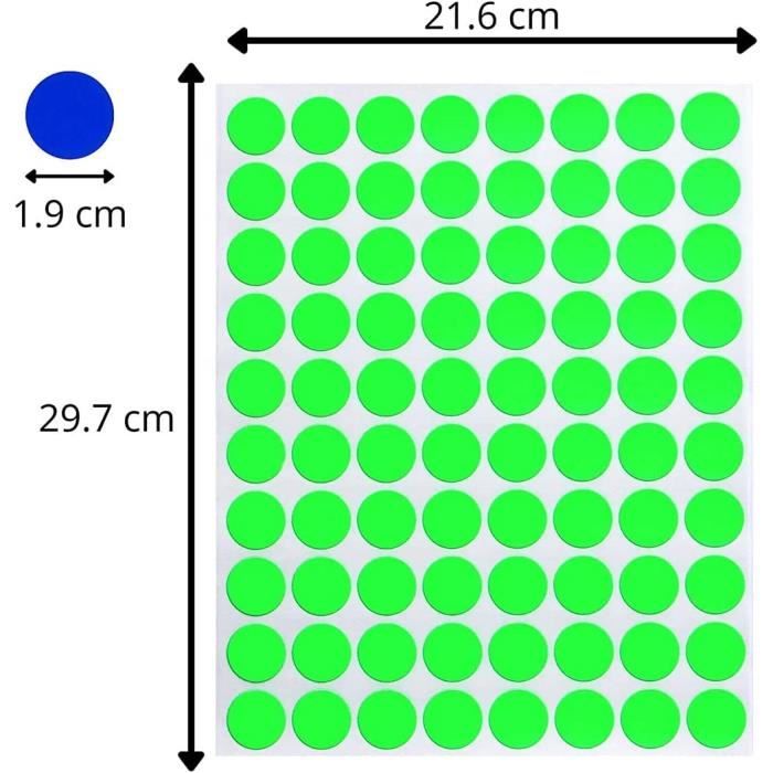 19mm Gommettes Autocollantes Rondes Gommettes Autocollant Ronde Enfant ...