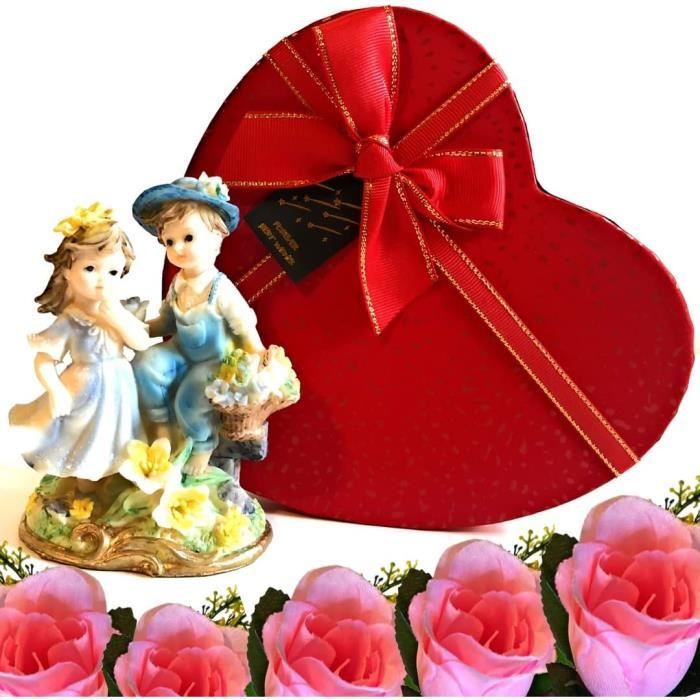 Cadeau Saint Valentin - Coffret Coeur + Figurines En Résine Enfants ...