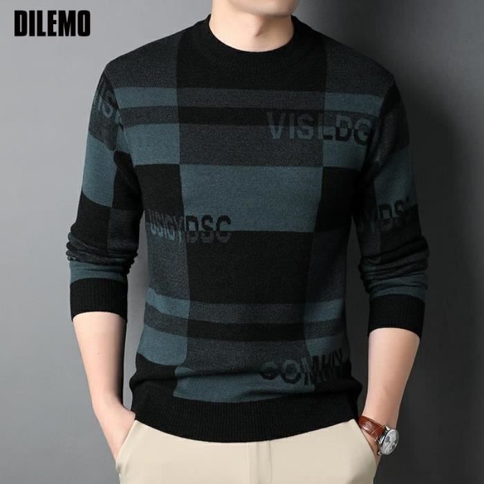 Pull en tricot décontracté pour homme,marque de luxe,pull-over,lettre ...