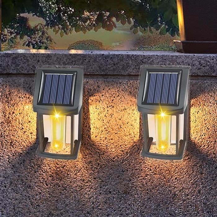 Appliques Murales Extérieures Solaires - Lampes Solaires Décoratives Pour Clôture Avec Capteur ...