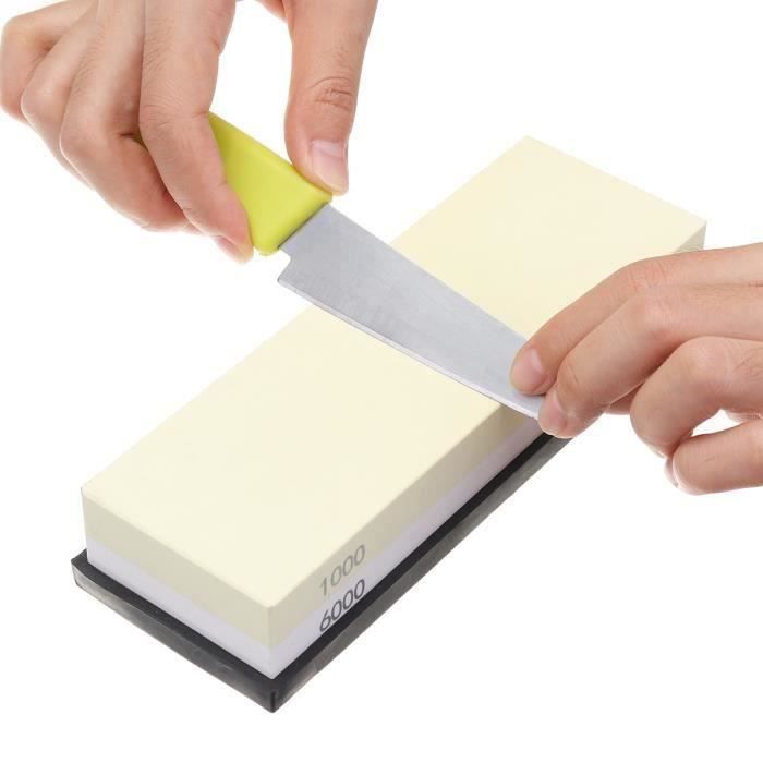 Aiguiseur Affûtage Meule Double-face Pierre Aiguiser Double avec Support 1000-6000 Grincer ...