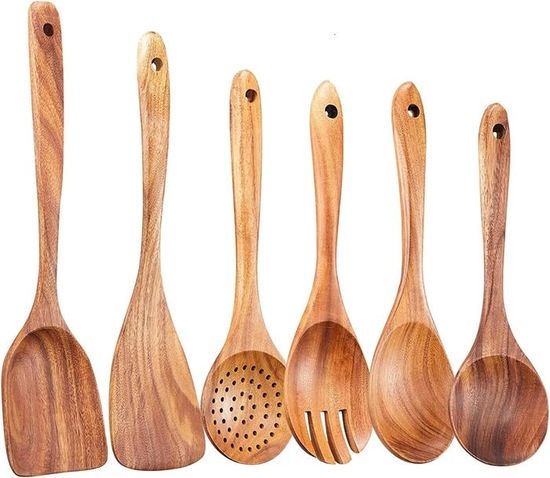 Ensemble D Ustensiles De Cuisine En Bois 6 Pi ces S ries Cuill res En ensemble-d-ustensiles-de-cuisine-en-bois-6-pi-ces-s-ries-cuill-res-en