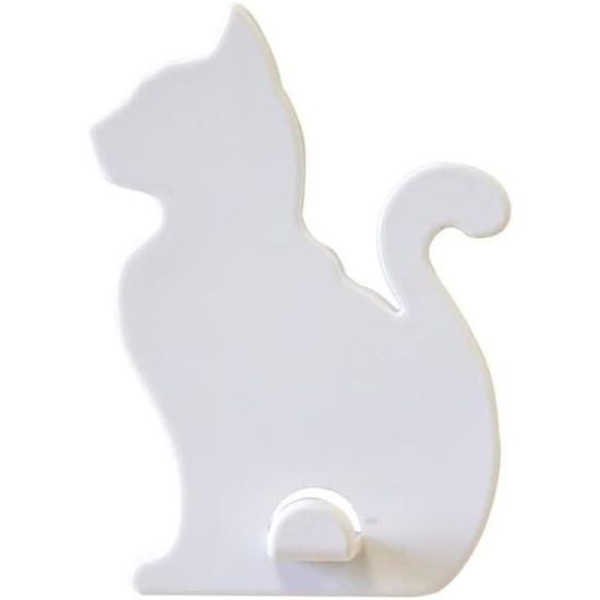 21005-900-103 Crochet Aimanté Forme Chat Résine Abs, Couleur Blanc, 7 X ...