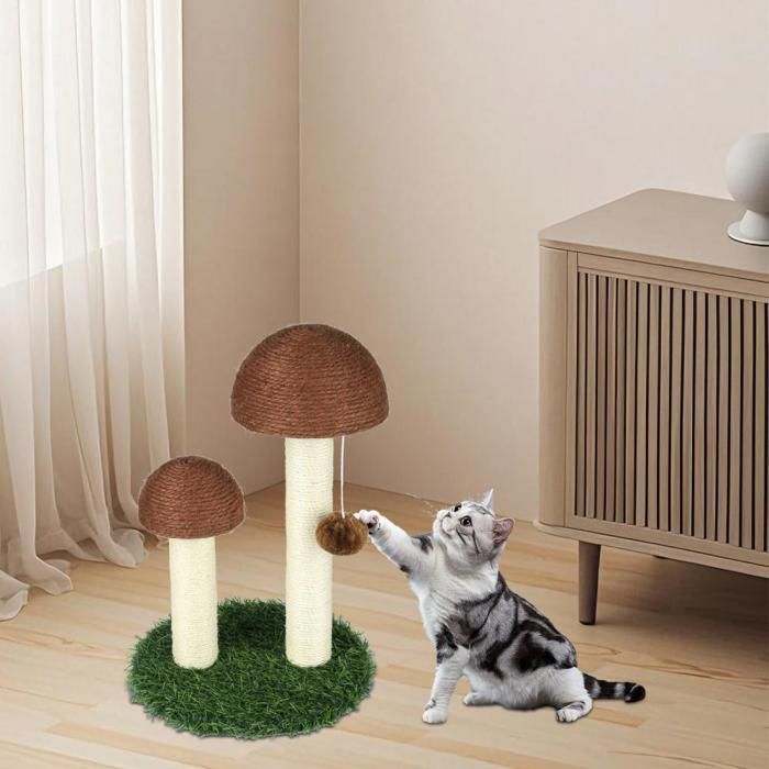 YIPEEMA. Planche à gratter double champignon pour chat, corde en sisal ...