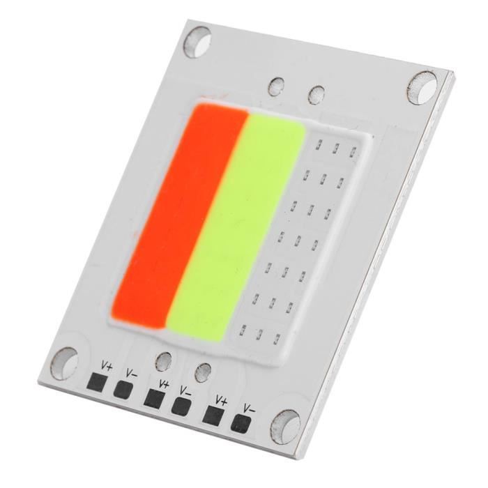 Akozon Puce LED 40X40mm 50W LED Source lumineuse intégrée Ampoule COB ...