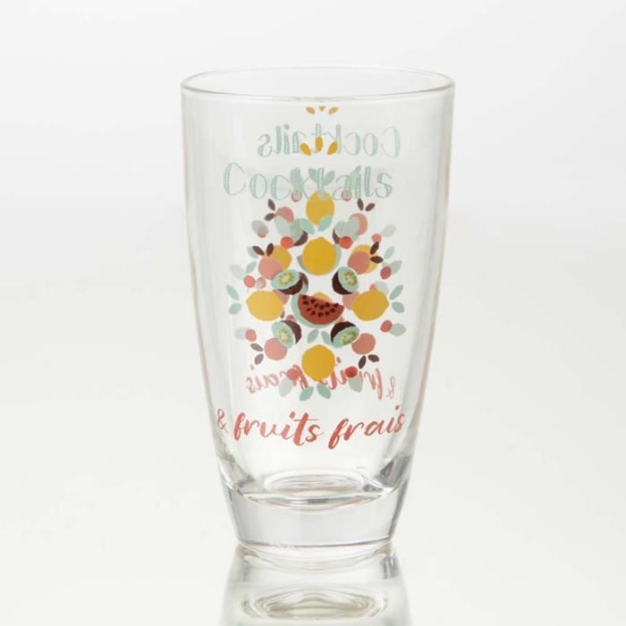Lot de 6 verres Fruits frais 37 cl - Amadeus 26 Décoré - Cdiscount Maison