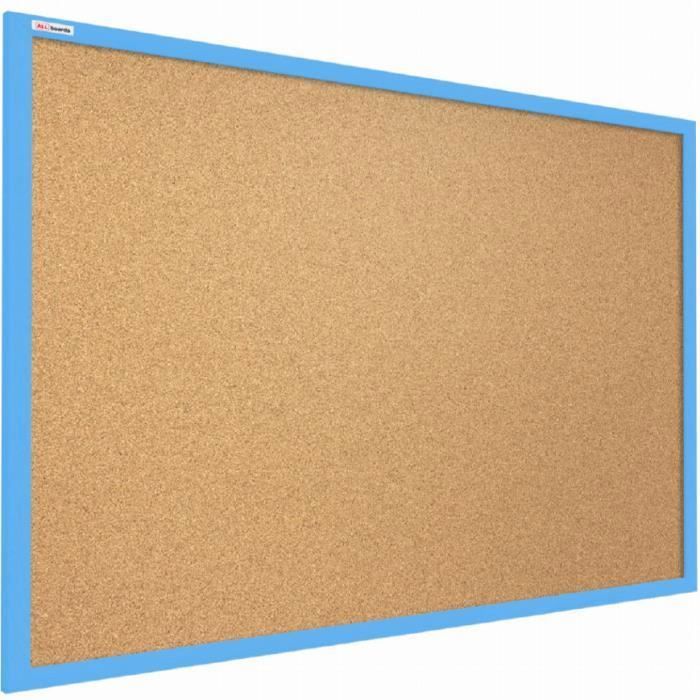 ALLboards Tableau en Liège avec Cadre en Bois Bleu 90x60cm, Tableau d ...