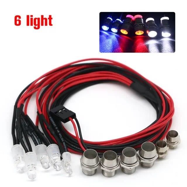 6 LED - 70cm de longueur RC LED veilleuses phares 3-5mm LED lumière ...