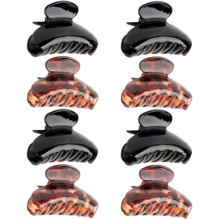 8 Petites Pinces à Cheveux à Double Dents, Mini Pince Crabe de Couleur ...