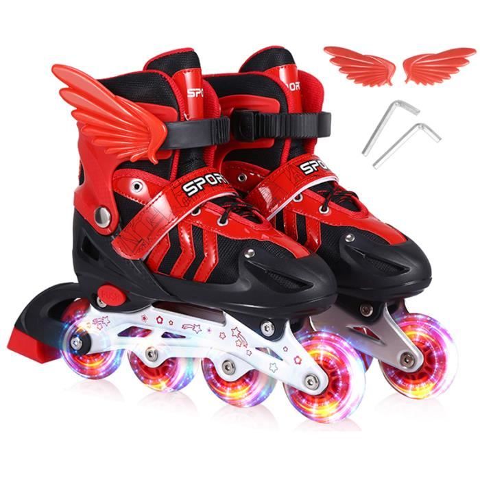 Roller Inline - AZ KING - Rollers enfants Réglables - Rouge - Glisse ...