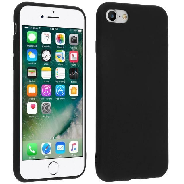 Coque pour iPhone 7 Plus - NOBRAND - Silicone Souple - Noir ...