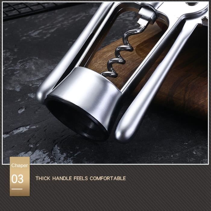 Ouvre-bouteille de vin - QIILU - Tire-bouchon à ailes - Alliage de zinc ...