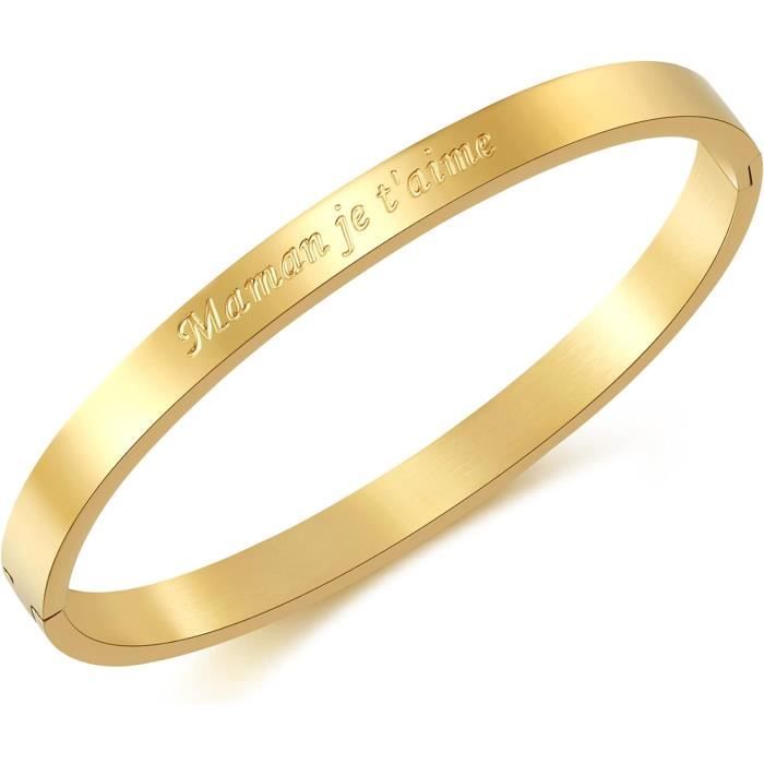Femme Fin Bracelet Message Acier Inoxydable Avec Phrase Inspirante ...