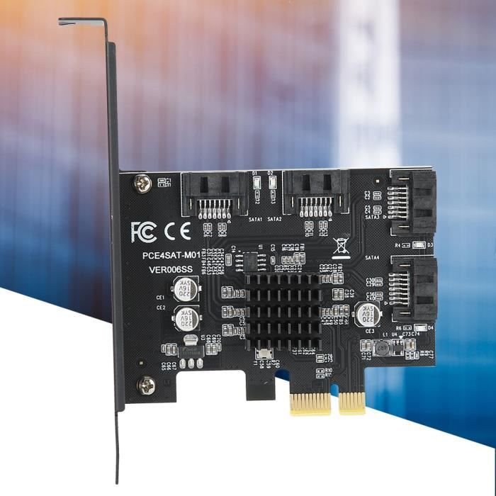 ASHATA SATA PCIE Card, SATA3.0 to PCI-E Expansion Card Black ABS 4 Port 6G Adapter Hard Drive ...