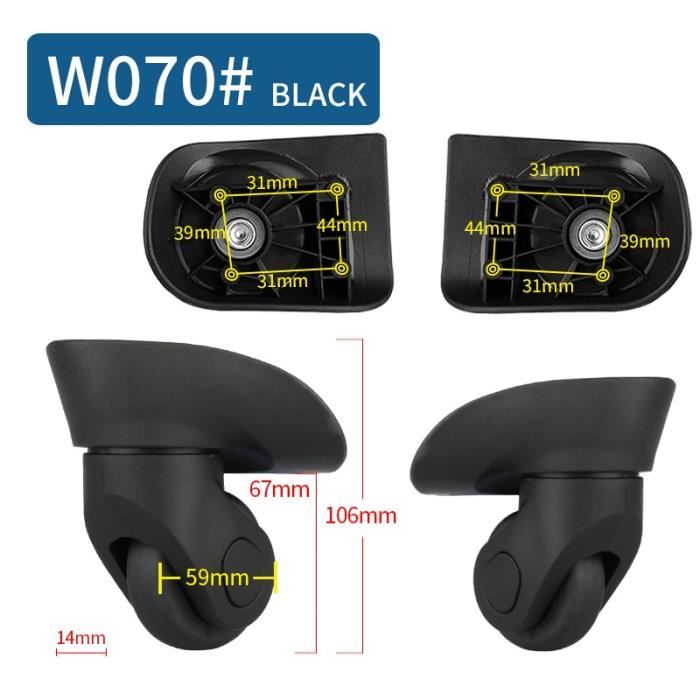 W070(2 Wheels)Black -Roulettes de valise de 14 à 30 pouces, accessoires ...
