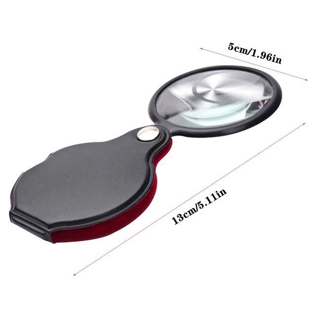 LOUPE OPTIQUE,8X Random Color--Loupe à main 8X cuir, Loupe de poche ...