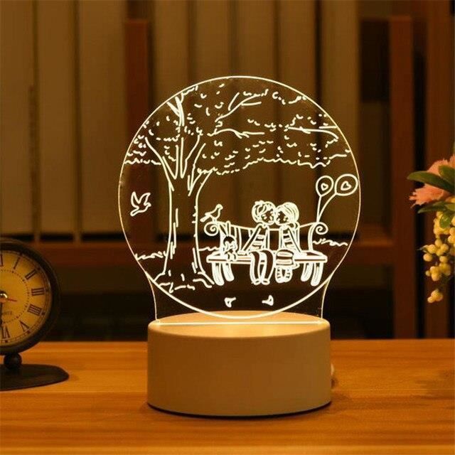 Veilleuse,Park bench--Lampe 3D en forme de cœur avec des LED,accessoire ...