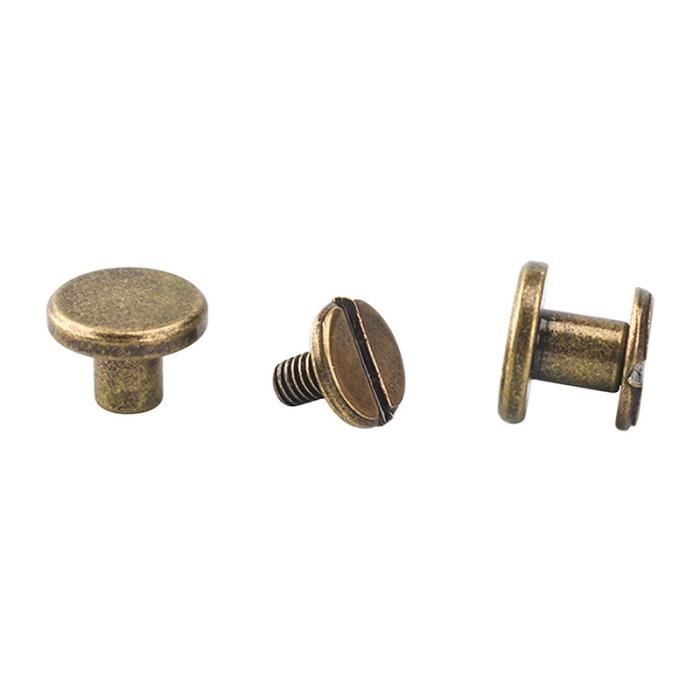 RIVET,Bronze 9x6.5mm--Clou à vis solide, Double tête plate incurvée ...