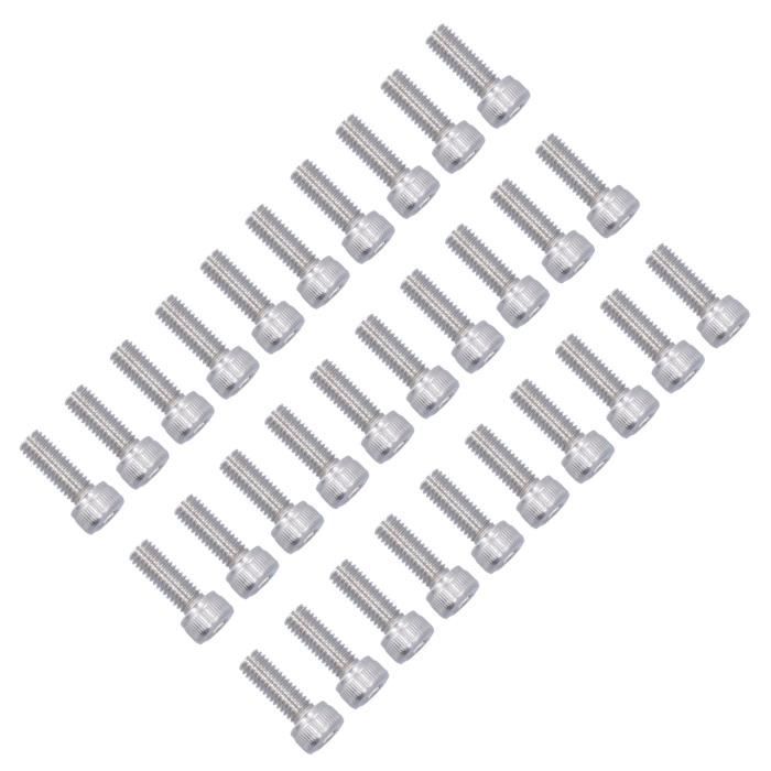 30 pièces M5 vis à tête hexagonale à tête cylindrique A2 vis à tête ...