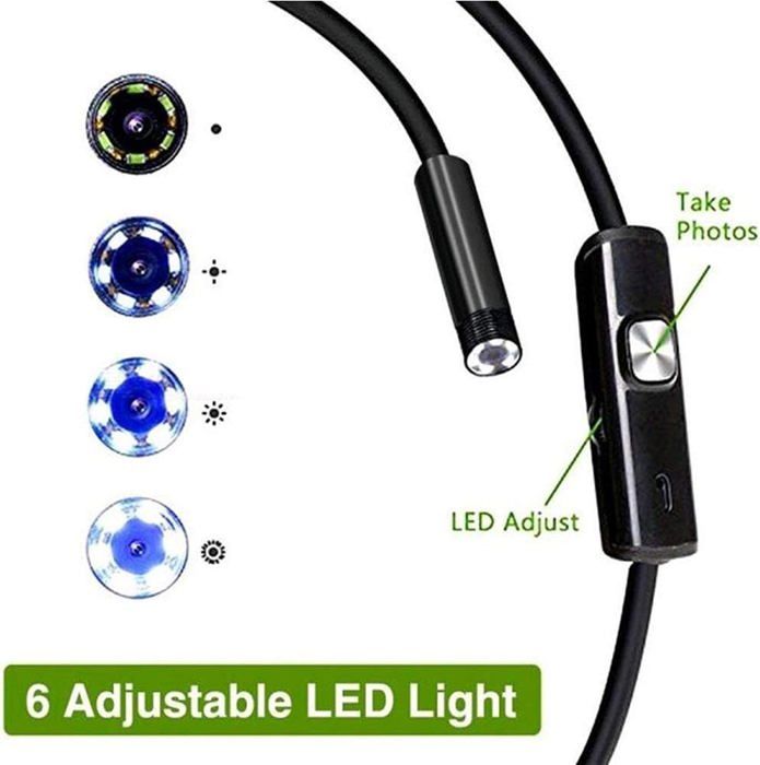Endoscope 5.5mm 3 en 1 USB/Type-C 1200p Caméra d'inspection HD ...
