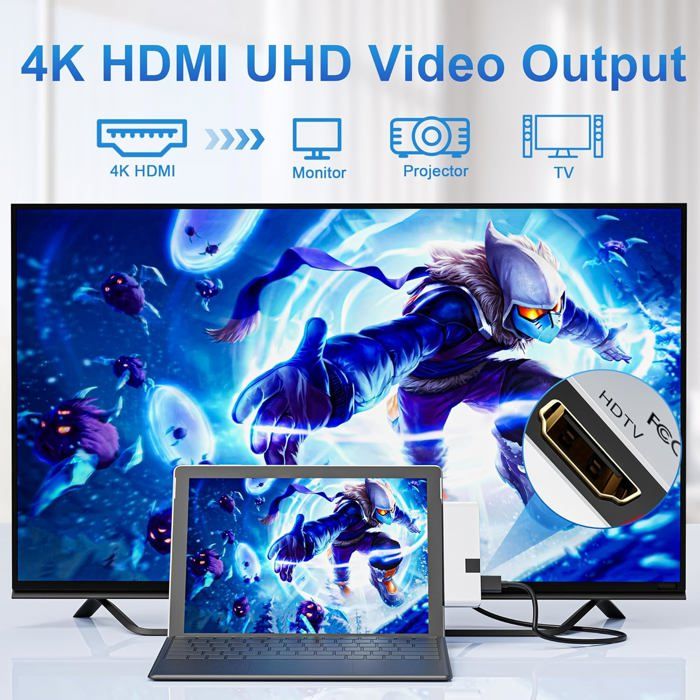 Surface Pro 12 2025 Hub Usb C, Surface Pro 12 Docking Station Avec Hdmi ...