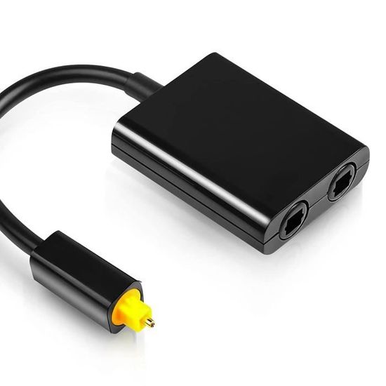 Cable Optique Audio Splitter 1 en 2 sorties Répartiteur de cable audio ...