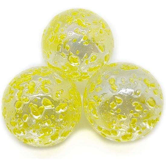 Mesbilles - 4 Calots Billes Pépite Jaune - Bille en Verre 25 mm146 ...