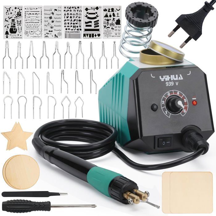 YIHUA 939-V Kit de Pyrograveur sur Bois avec 23 Pointes en Fil, Stylo ...
