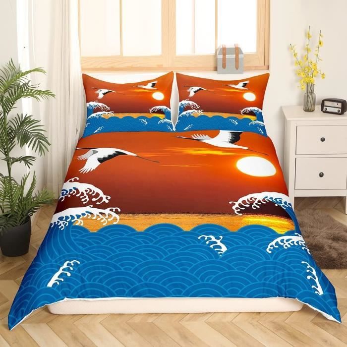 Thème Japonais Ukiyoe Housse De Couette Hokusai Motif Parure De Lit ...
