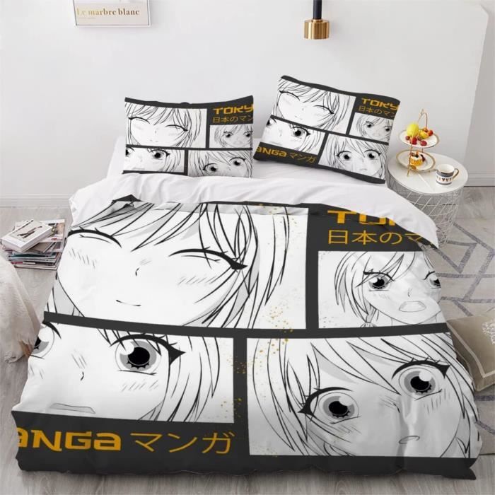Samire Housse De Couette 240X260 Mangas Japonais 3D Motif Parure De Lit ...
