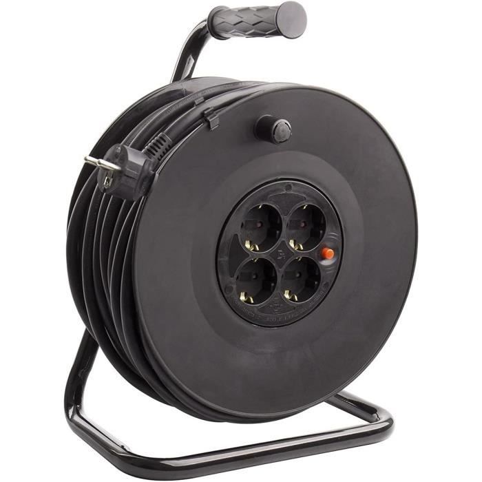 Enrouleur Extensible 40m 3x1.5mm Noir[371] - Cdiscount Bricolage