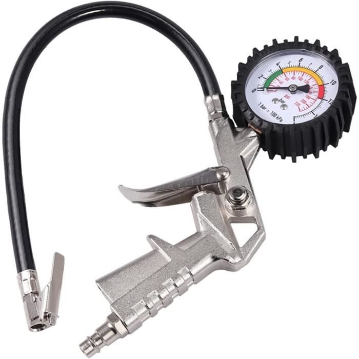 Manometre Pression Pneu 0-220PSI gonfleur de Pneu à Air avec jauge for ...