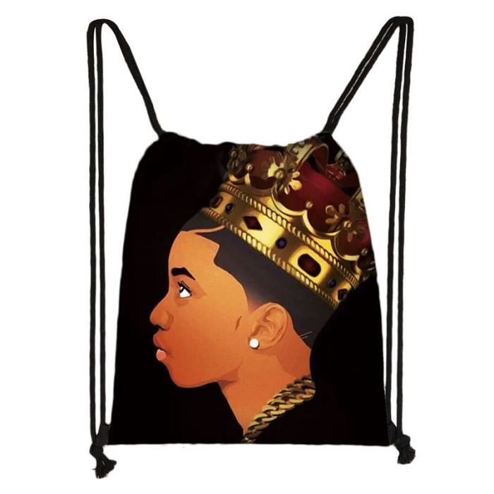 Skdafroboys08 -Sac à dos avec cordon imprimé Afro pour garçons, sac de ...