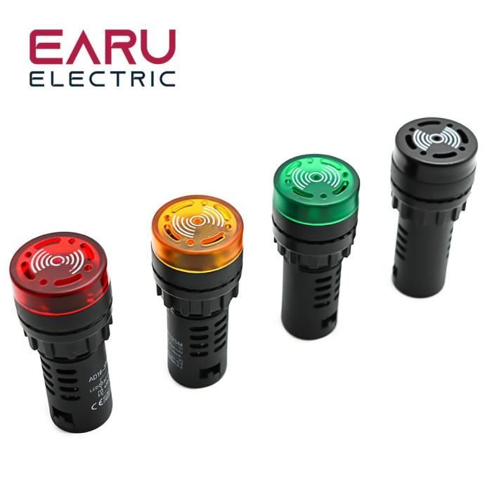 Buzzer 12V 22MM Rouge Dispositif'avertissement de haut parleur avec LED ...