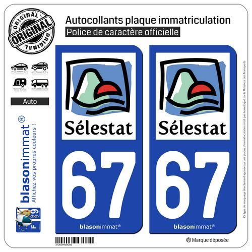 2 Autocollants plaque immatriculation Auto 67 Sélestat - Agglo ...