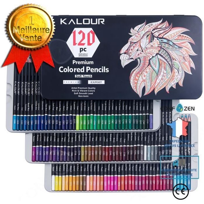 CONFO® Papeterie de peinture 120 crayons gras de couleur professionnels ...