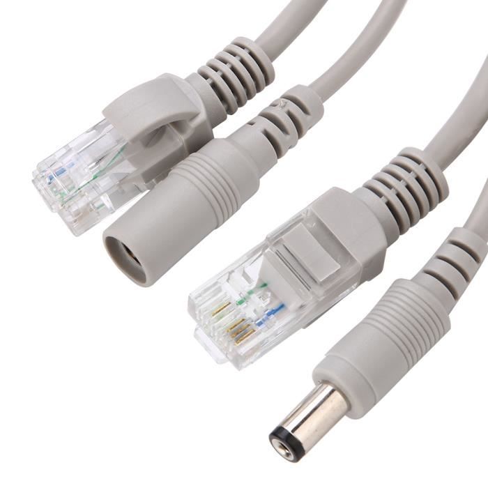 SAL RJ45+DC Cble de vidéosurveillance Ethernet RJ45 + DC 5M/10M/15M/20M ...
