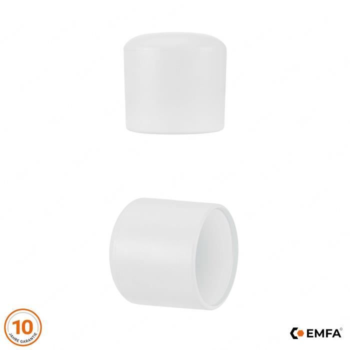 Capuchon pour tuyau rond – Diamètre 32 mm-25 pièces – Blanc - Capuchon PVC – Embout pour ...