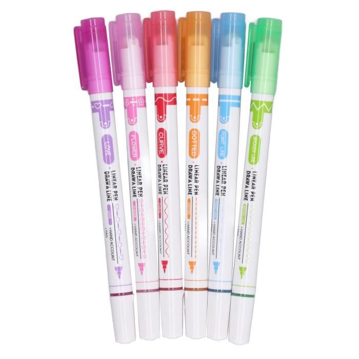 Stylo Surligneur Courbe Stylos Courbes Colorés Même Sortie 'encre Pour ...