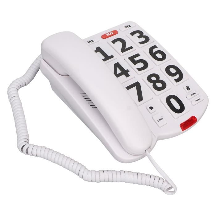 Sonew Téléphone fixe à gros boutons Téléphone à gros boutons Simple ...