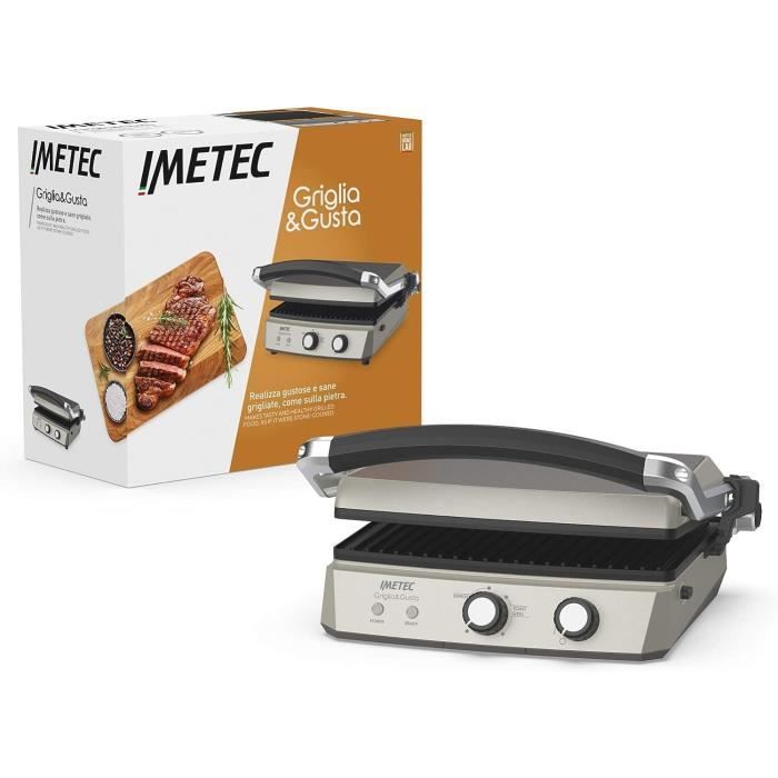 Imetec GrigliaGusta Gril Électrique, Plaques Antiadhésives Amovibles ...